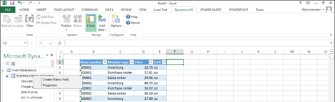 Creating a Tabular Update Template in Excel Using Matrix Fields ...